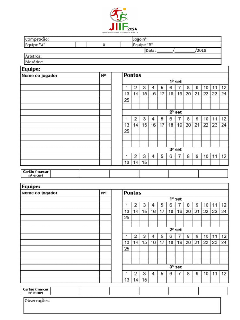 Súmula de Voleibol | PDF
