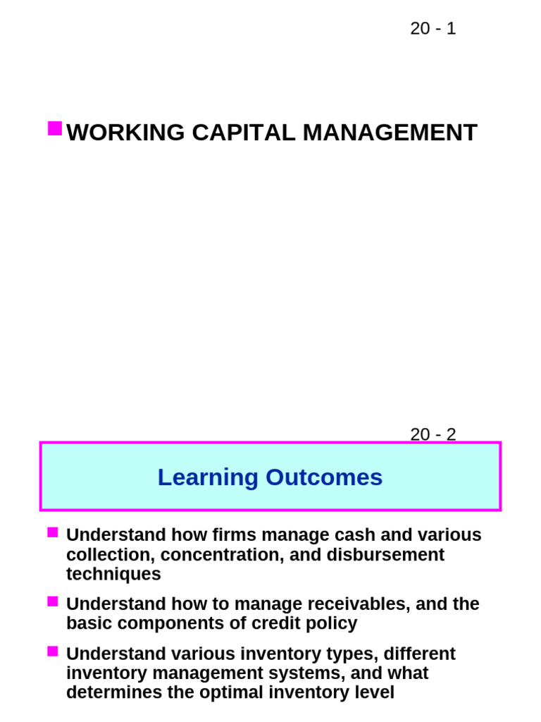 WCM (1) | PDF | Working Capital | Debt