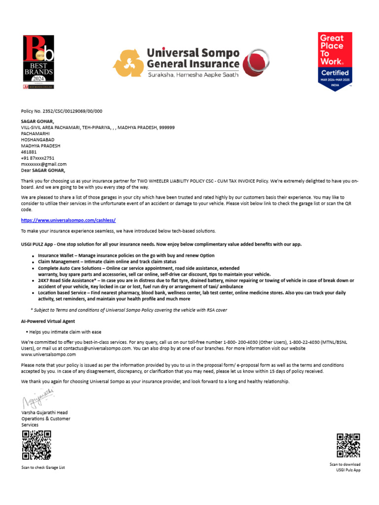 sagar policy | PDF | Insurance | Deductible
