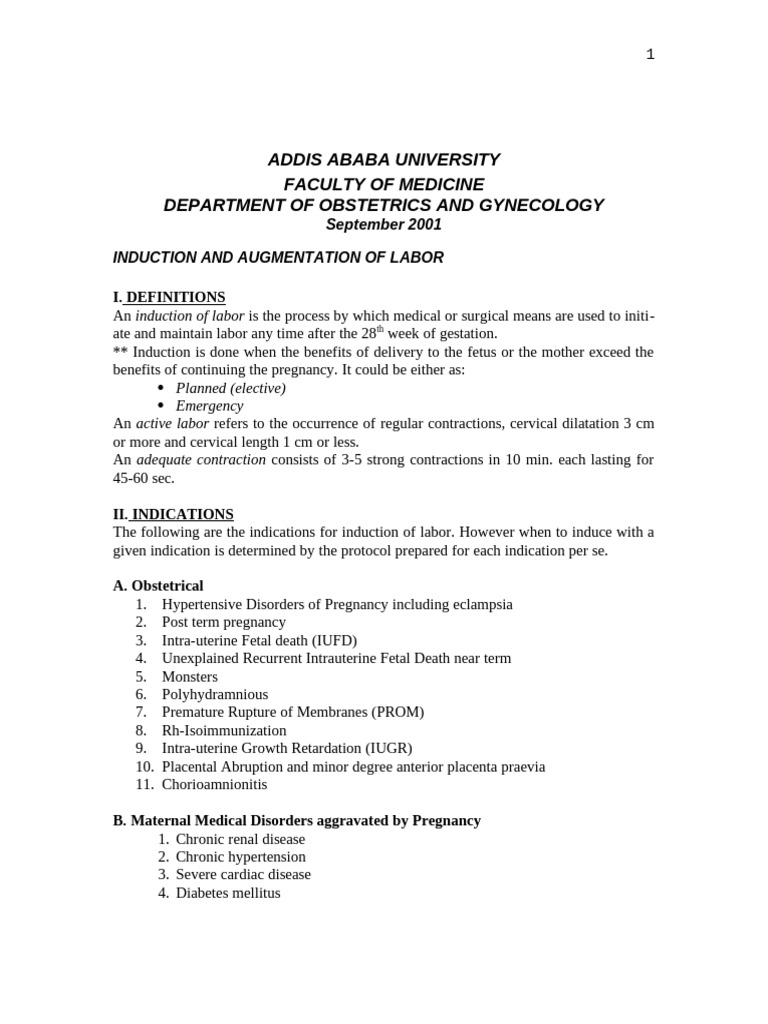 Induction Augmentation | PDF | Childbirth | Medical Specialties