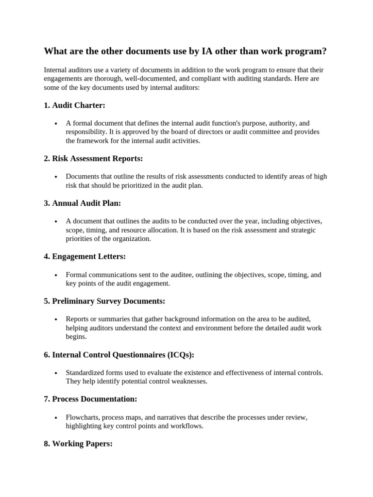 Part 2 IA documents | PDF | Internal Audit | Audit