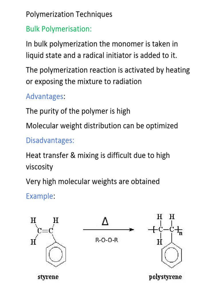 Polymer Chem 3rd Internal Notes | PDF | Polymerization | Polymers