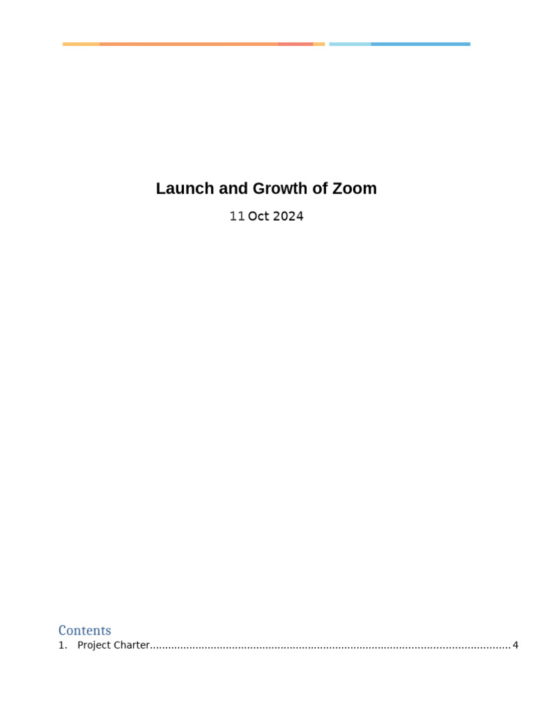 Launch and Growth of Zoom - PMI Project | PDF | Scrum (Software ...