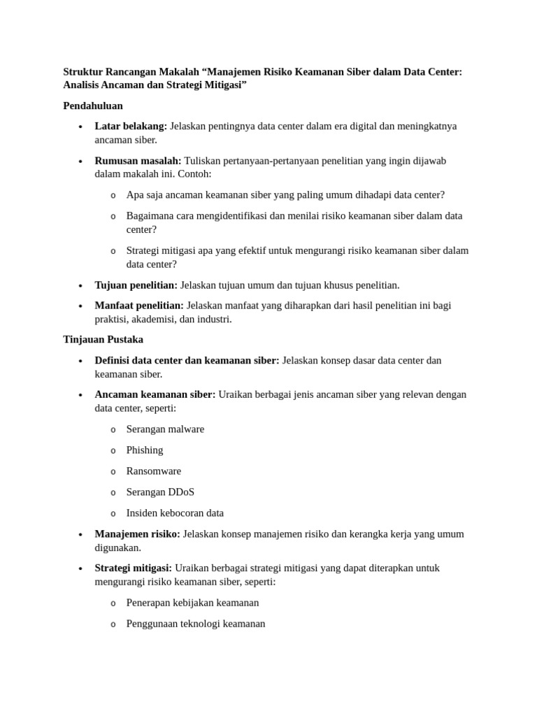 Manajemen Risiko Keamanan Siber dalam Data Center_Analisis Ancaman dan Strategi Mitigasi - Copy ...