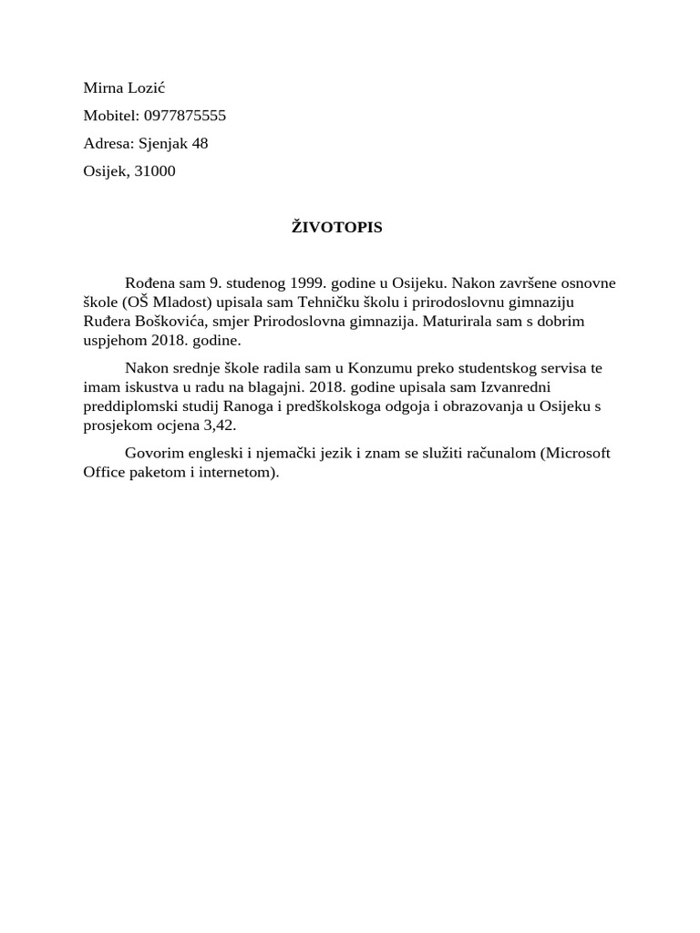zivotopis | PDF