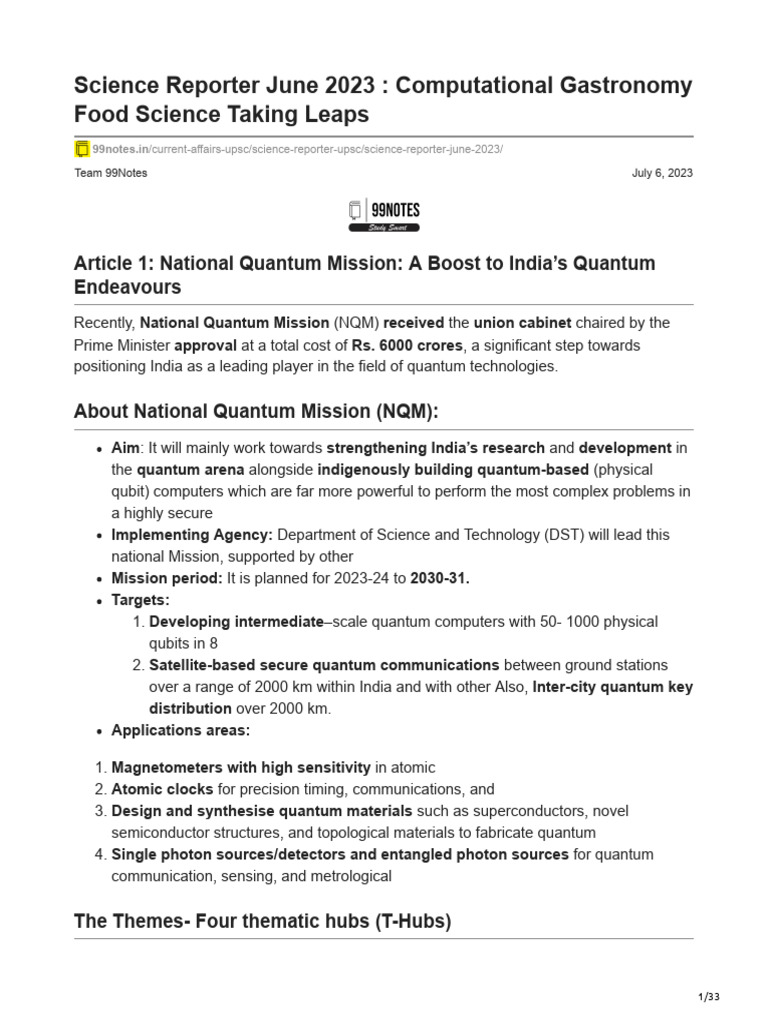 99notes in Science Reporter June 2023 Computational Gastronomy Food ...