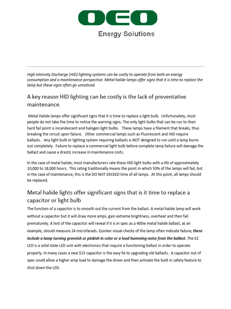 EZ-LED Needs Properly Functioning Ballast | PDF | Incandescent Light ...