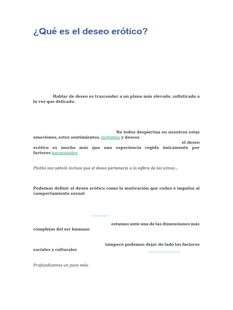 Entendiendo el deseo erótico humano | PDF | Erotismo | Motivación