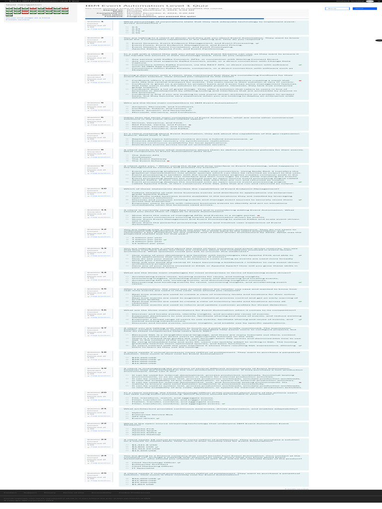 IBM Event Automation Level 1 Quiz - Attempt Review | PDF | Computer Architecture | Computer ...