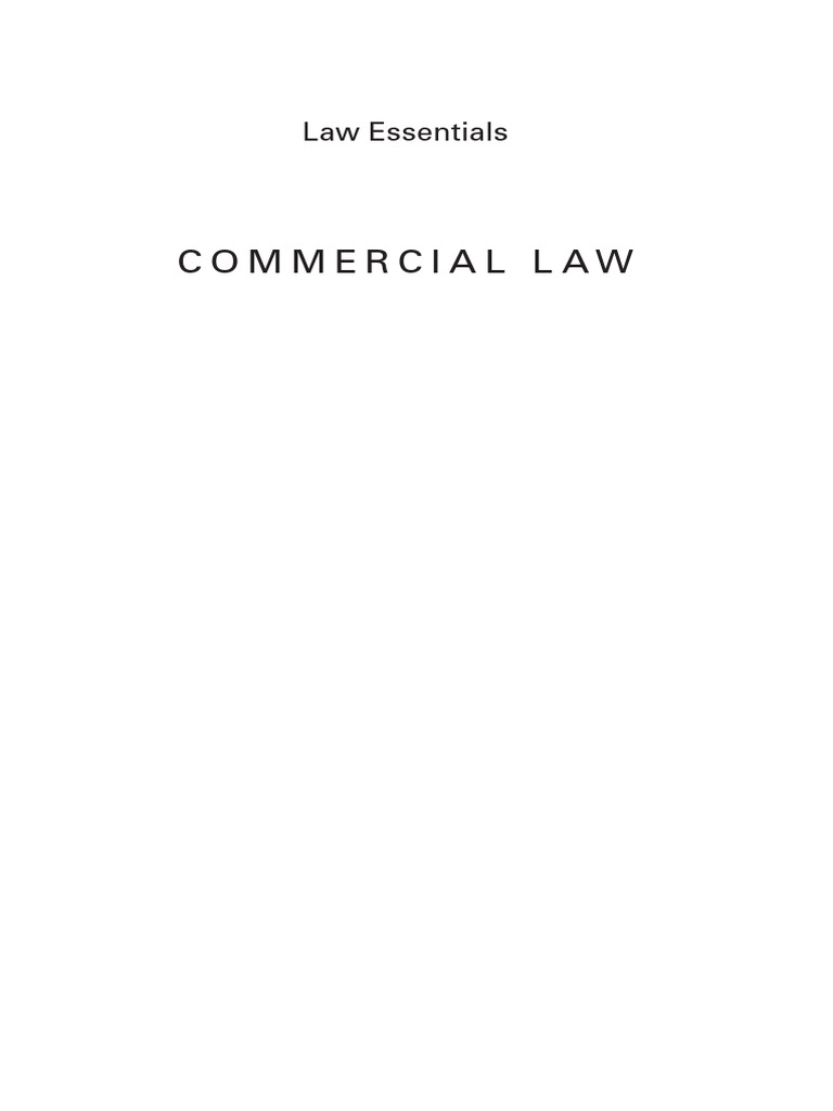 Commercial Law Essentials Guide | PDF | Financial Services | Banking