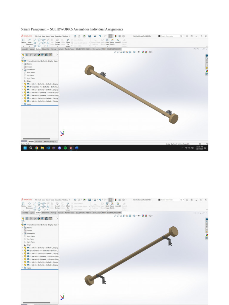Solidworks Curtain Rod | PDF