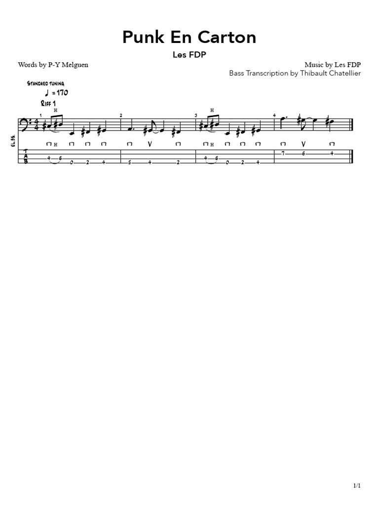 Punk en Carton (Riff 1) | PDF