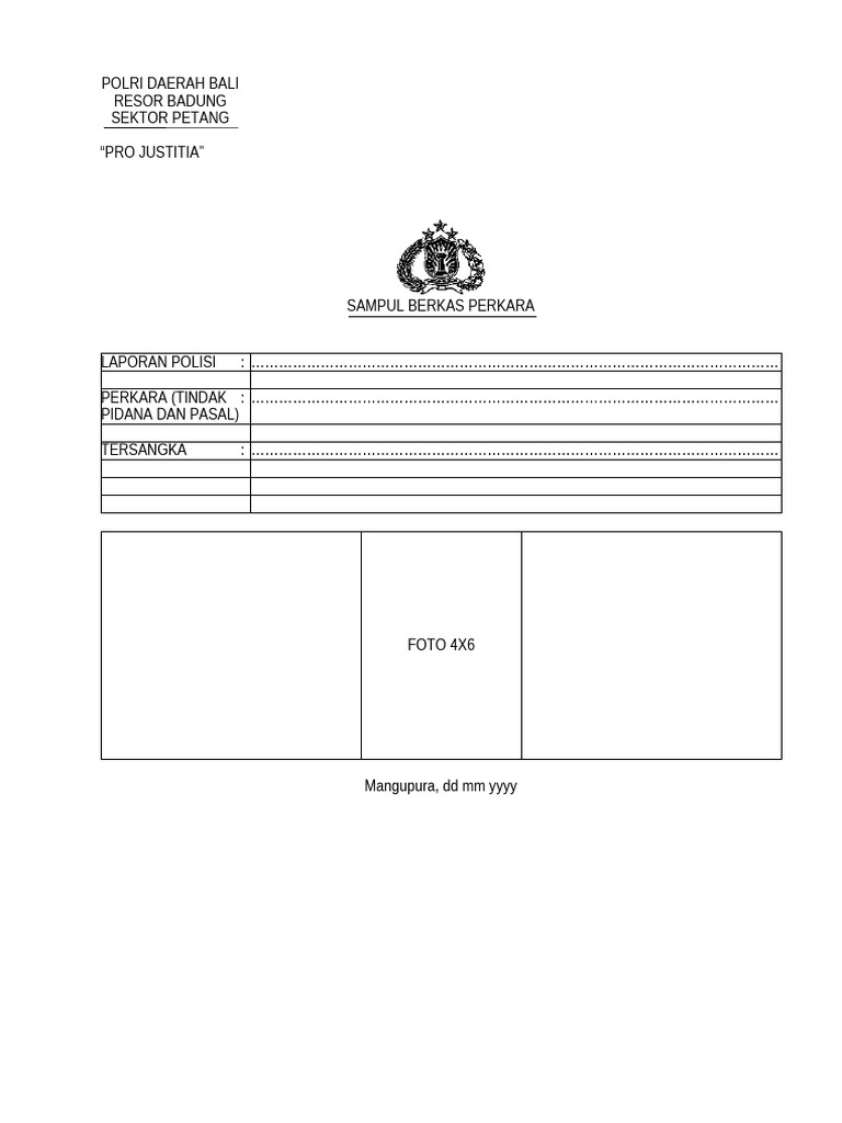 Format Kulit Berkas Perkara | PDF