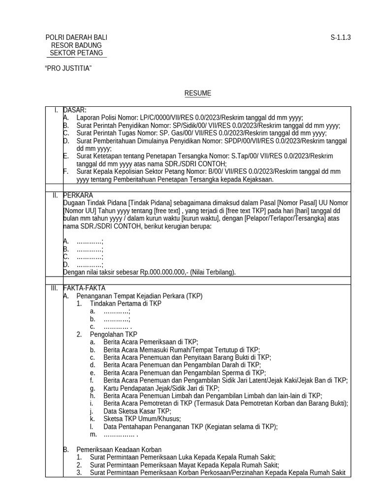 Resume Penanganan Perkara Pidana | PDF