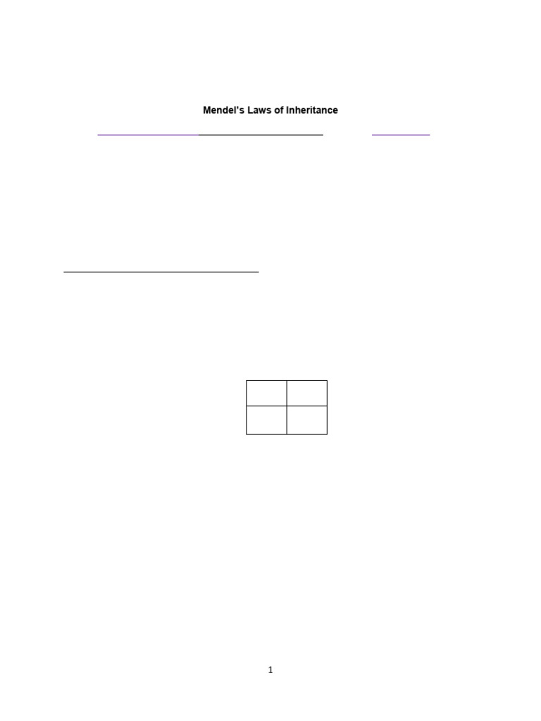 Worksheet_Mendels Laws of Inheritance Monroy finished | PDF | Dominance ...