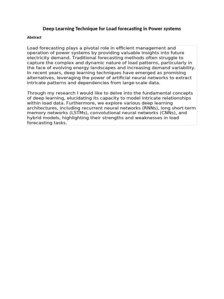 Deep Learning for Load Forecasting | PDF