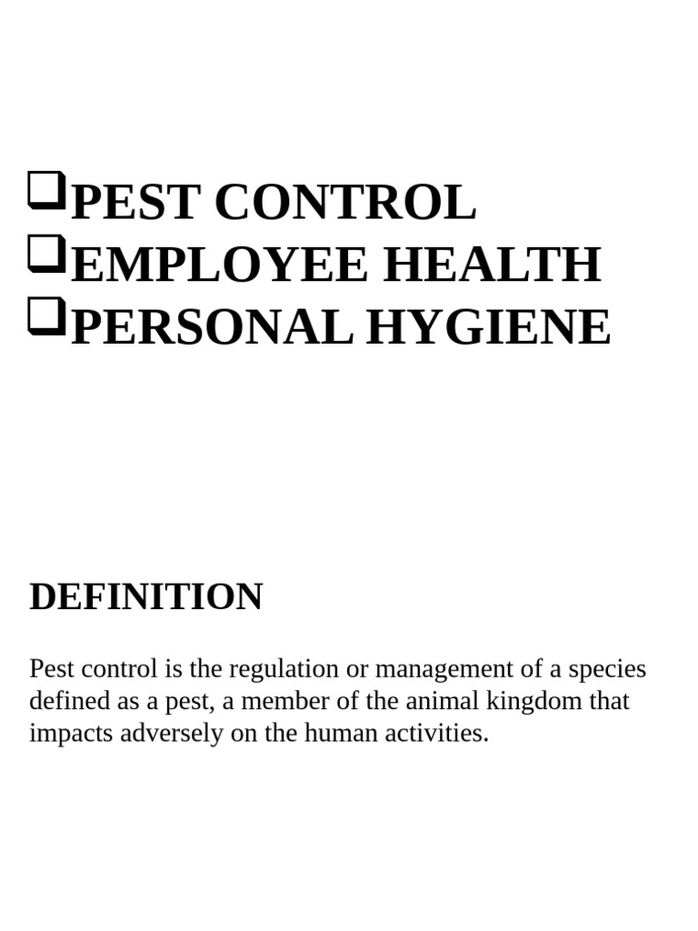 Effective Pest Control and Hygiene Practices | PDF | Pest Control ...