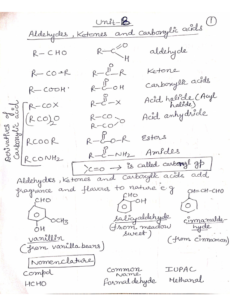 Unit-8 Aldehydes and Ketones | PDF