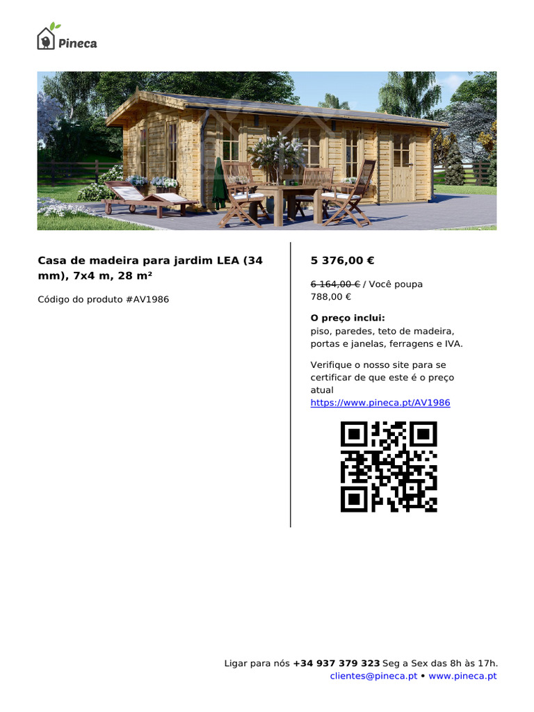 Casa-de-madeira-para-jardim-LEA-34-mm-7x4-m-28-m2 | PDF