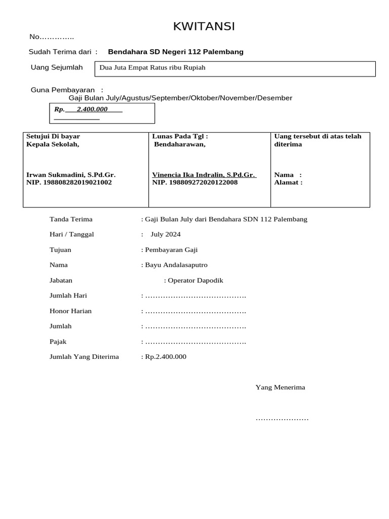 Kwitansi SDN.112 | PDF