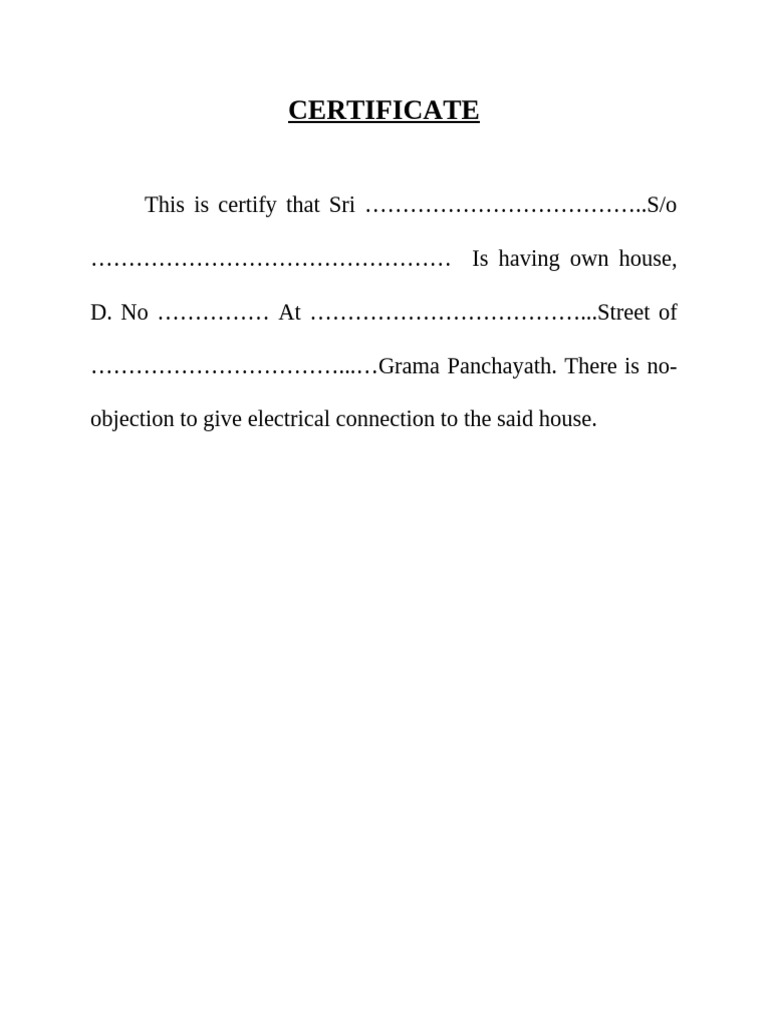 Electrical Certificate | PDF