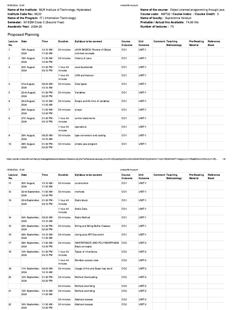 session planner | PDF | Object (Computer Science) | Computer Engineering