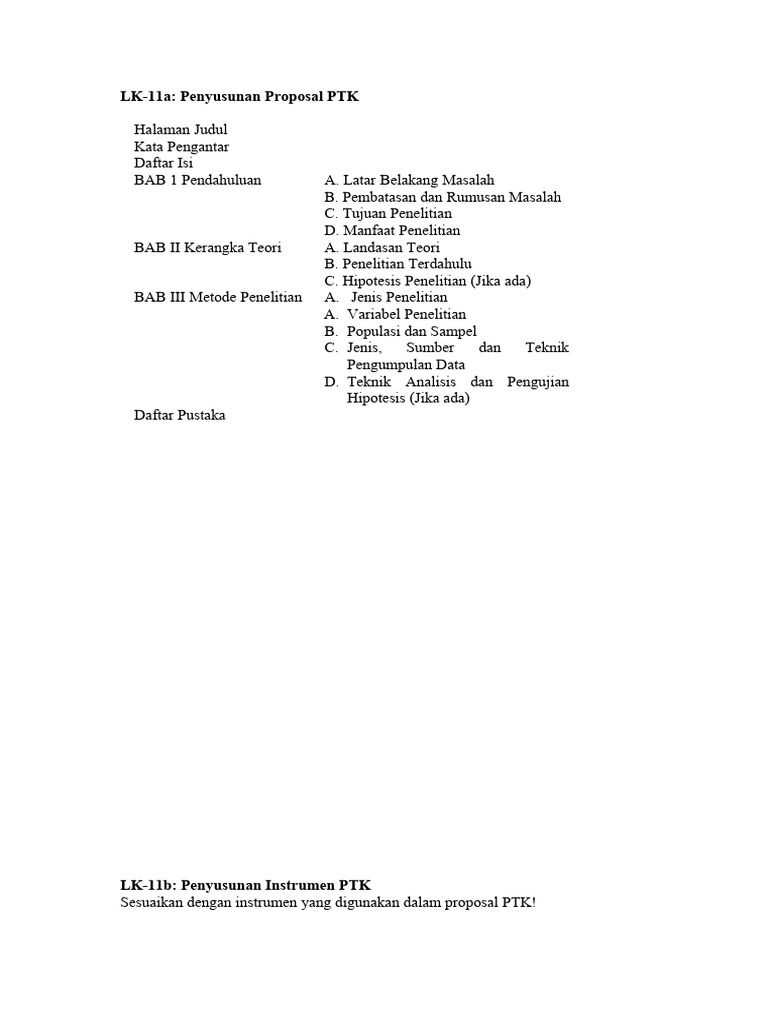 LK 11 Penyusunan Proposal PTK 2 PDF Free | PDF