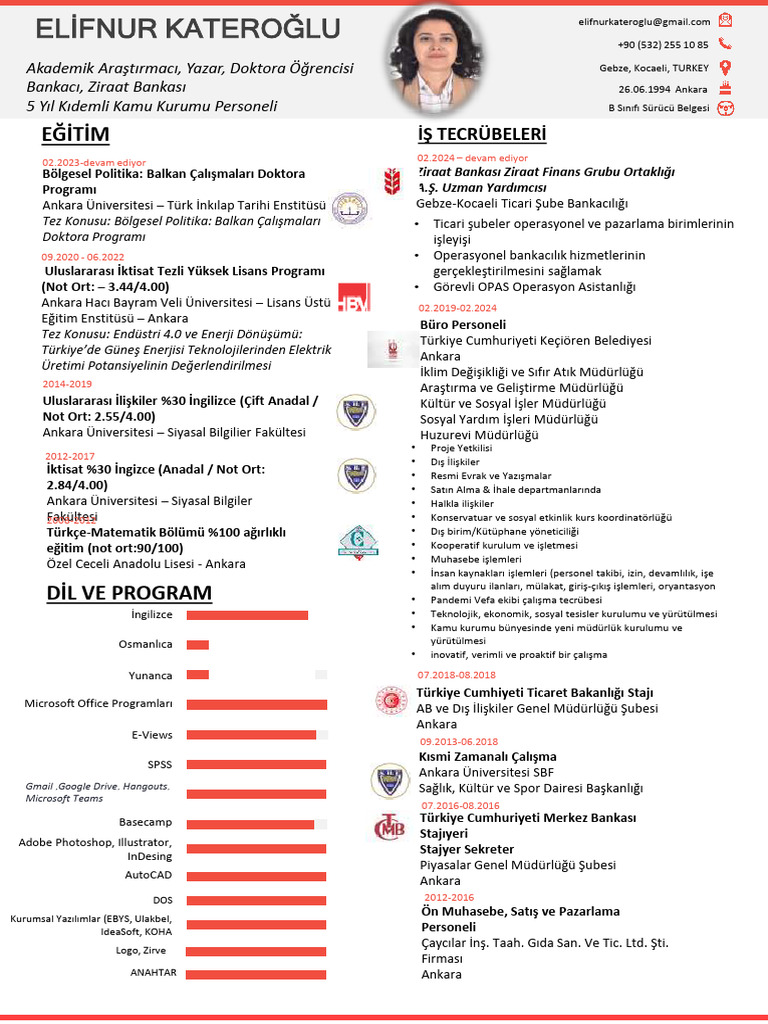 Elifnur KATEROĞLU Yeni Nesil Infografik CV 2 | PDF