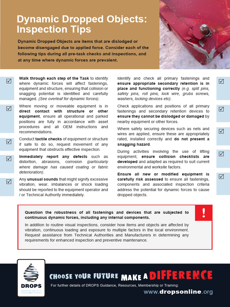Dynamic Dropped Object Inspections | PDF | Force | Mechanical Engineering