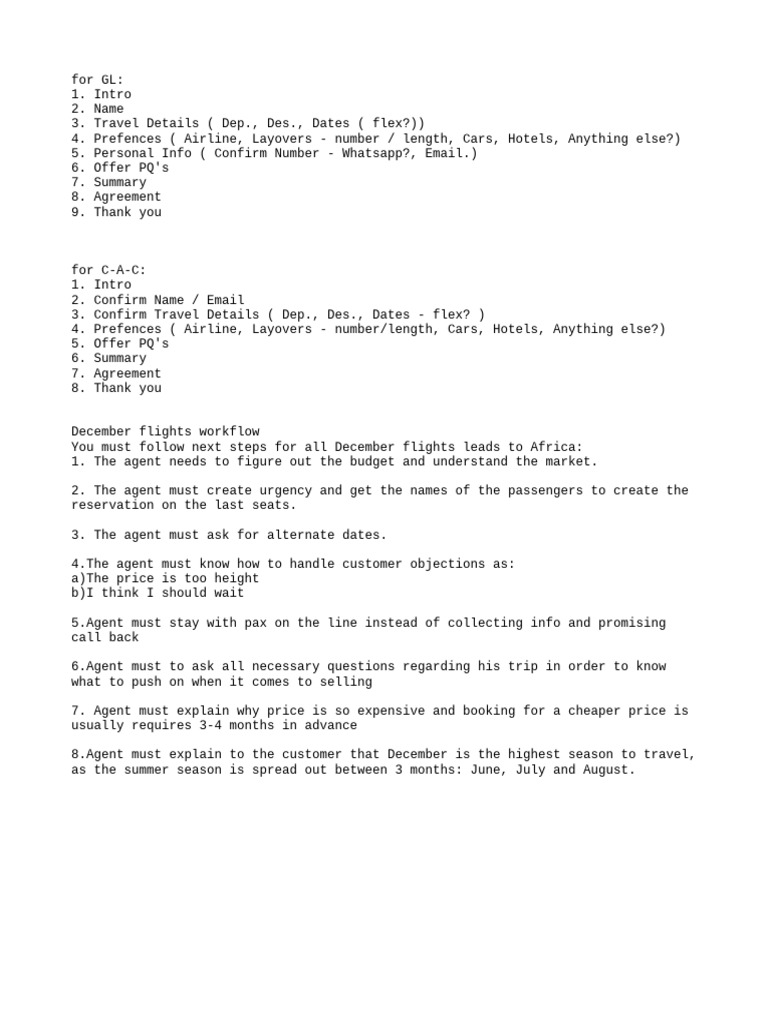 Script For GL AND CAC Leads | PDF