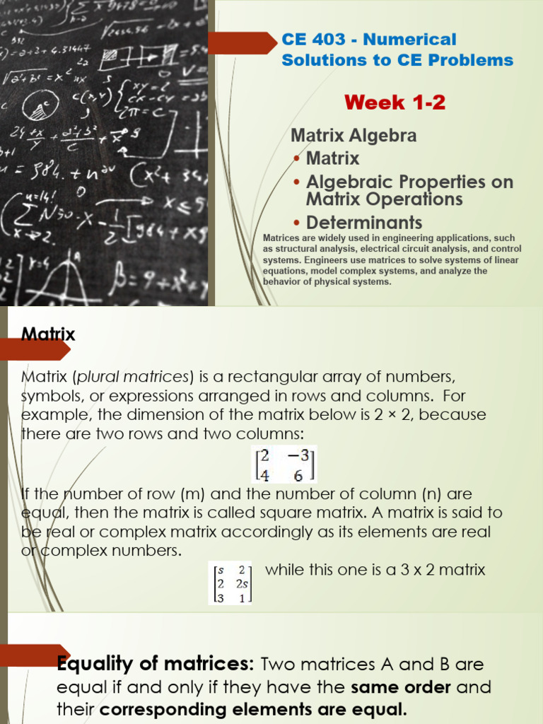 Matrix.pptx | PDF | Matrix (Mathematics) | Determinant