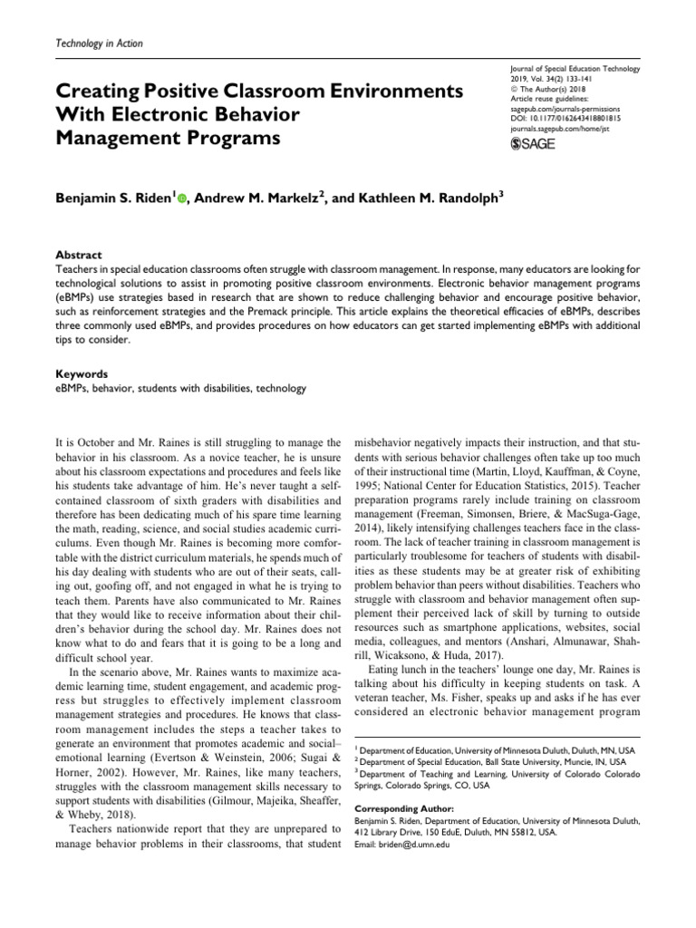 eBMPs for Positive Classroom Management | PDF | Reinforcement ...