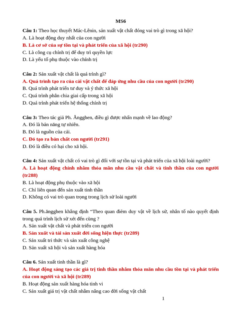 MS6 Câu 1 | PDF