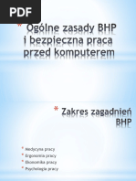 BHP Oraz Zasady Porządkowe Pracowni Komputerowej | PDF