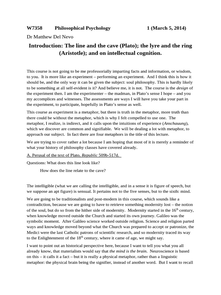 W7358 Philosophical Psychology 1 | PDF | Nous | Soul