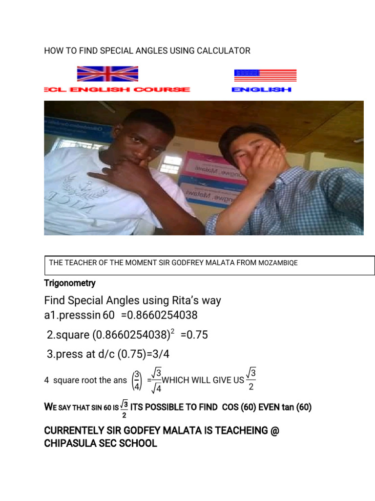 How To Find Special Angles Using Calculator | PDF