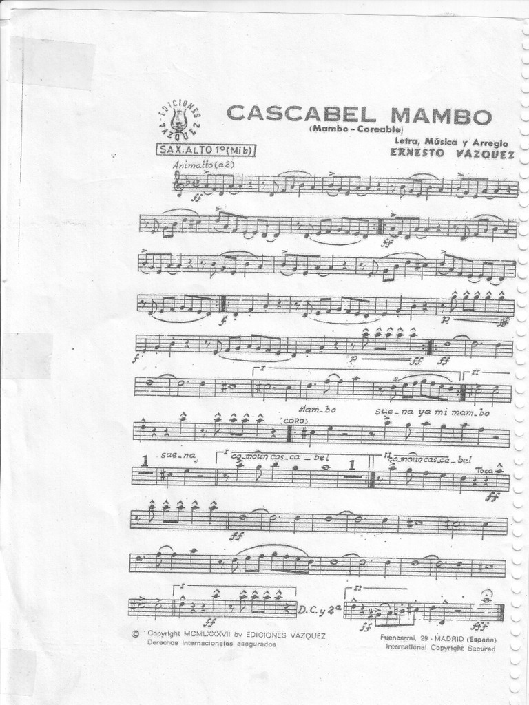 CASCABEL MAMBO-sax 1 | PDF
