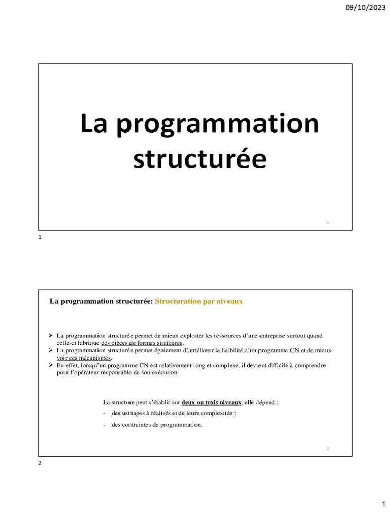 1_La Programmation Structurée - Etudiant | PDF