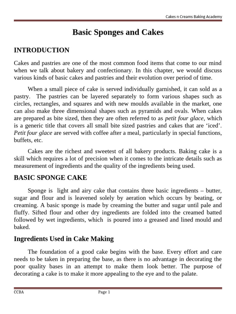 Basic sponge and cakes | PDF | Cakes | Icing (Food)