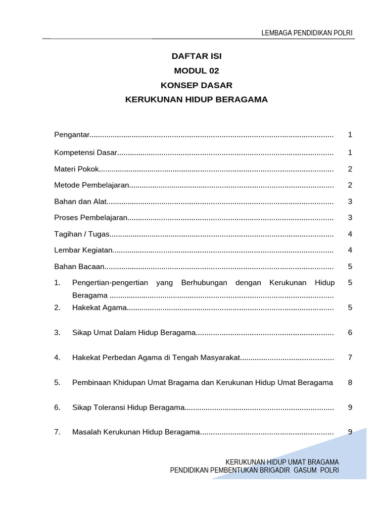 Daftar Isi Modul Ii | PDF