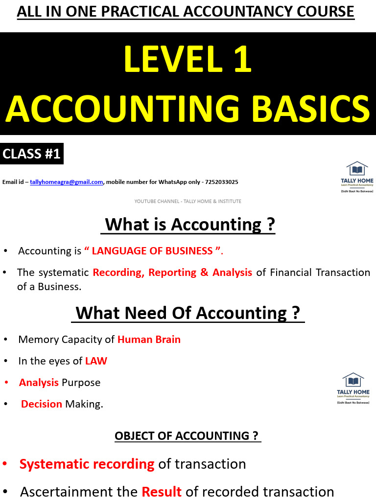 Class-1 Accountant & Accounting Job | PDF | Accounting | Payments