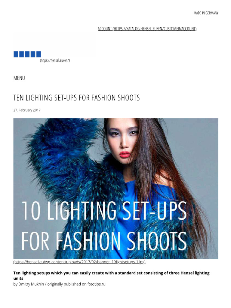 Ten Lighting Setup | PDF