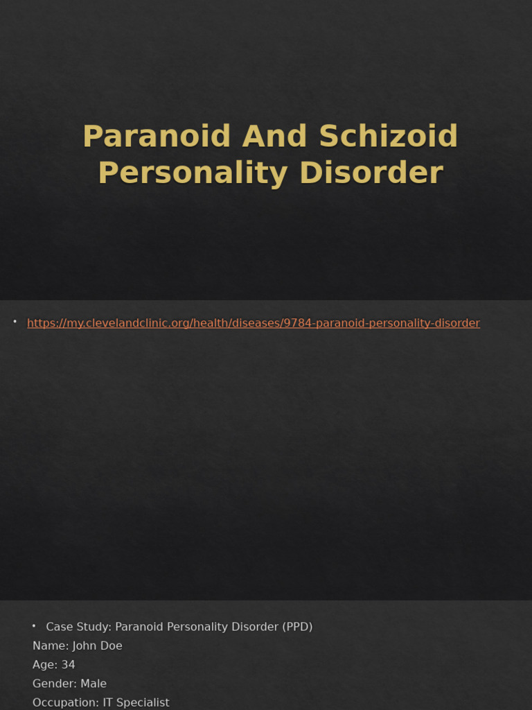 Paranoid And Schizoid Personality Disorder | PDF | Paranoia | Psychotherapy