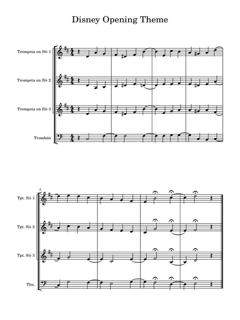 Disney Opening Theme-Partitura - y - Partes | PDF