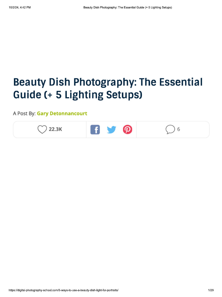 Beauty Dish Photography | PDF