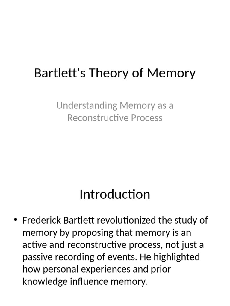 Bartlett Theory Presentation | PDF