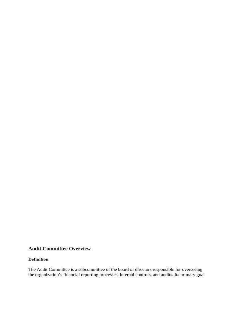 Audit Committee Roles and Best Practices | PDF | Audit | Audit Committee