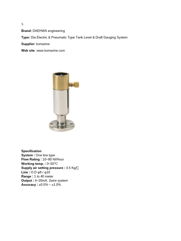 DAEHWA Tank Level Gauging Systems | PDF