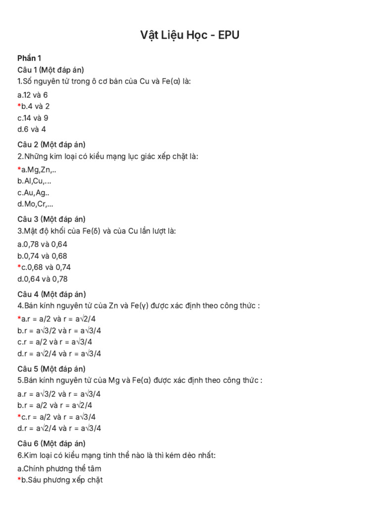 Vật Liệu Học - Epu | PDF