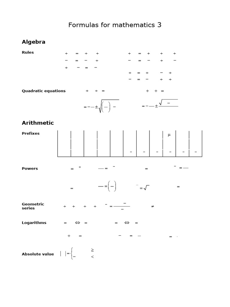 Formelblad Ma3bc 2021 Engelsk | PDF | Trigonometry | Area